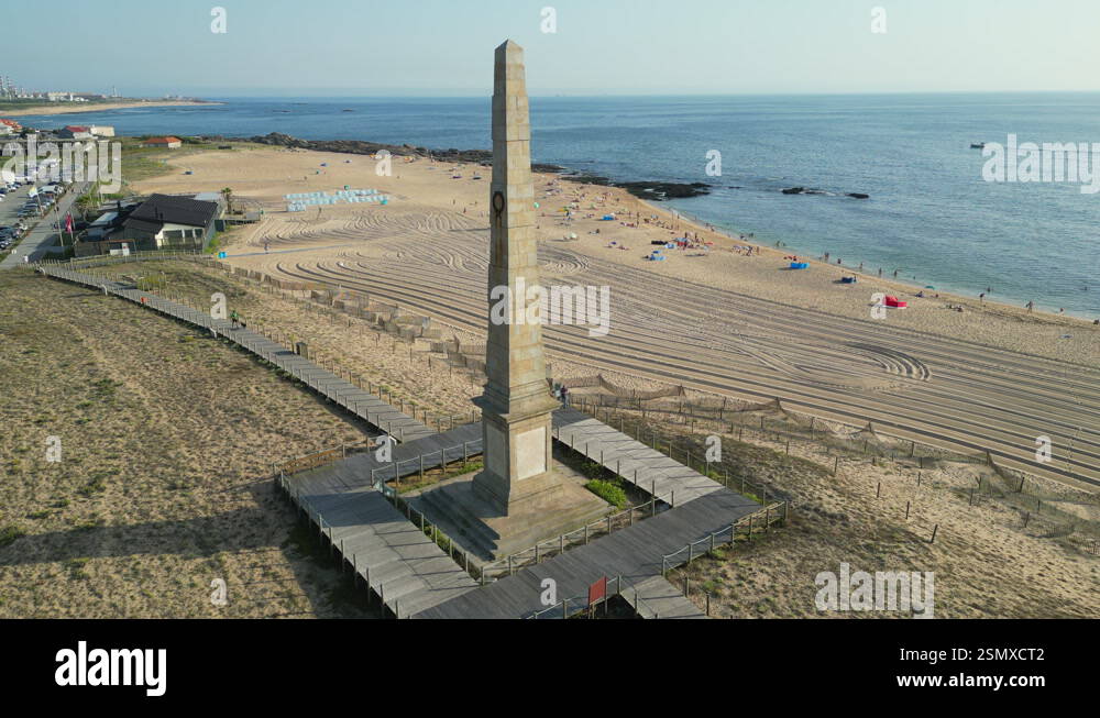 Beautiful Aerial Shot of the Obelisk at Praia da Memória (Memory Beach ...