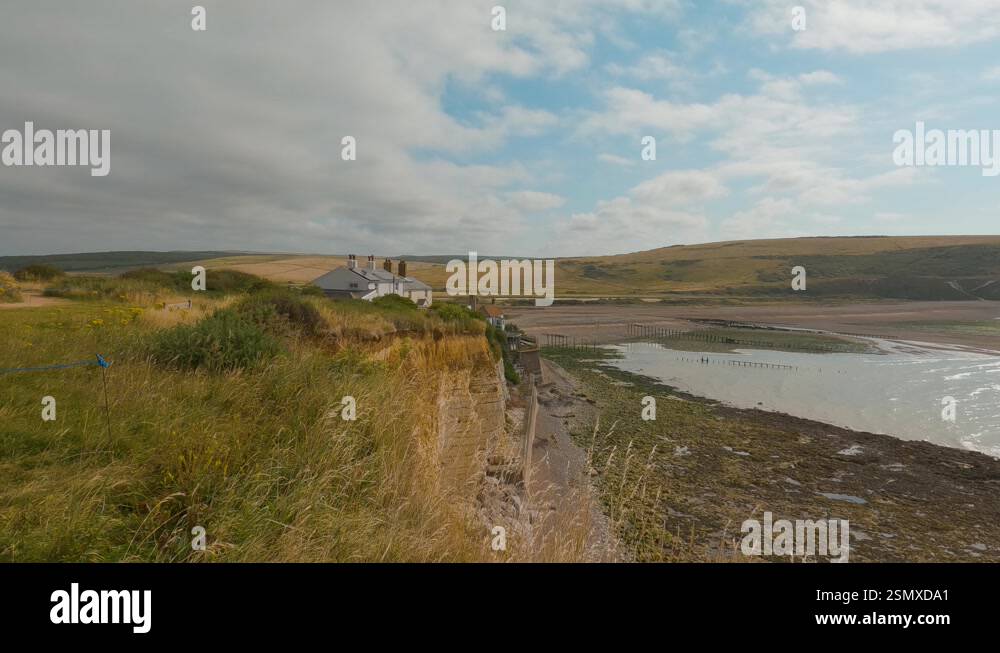 A remote cottage is based near the shore of the English Channel close ...