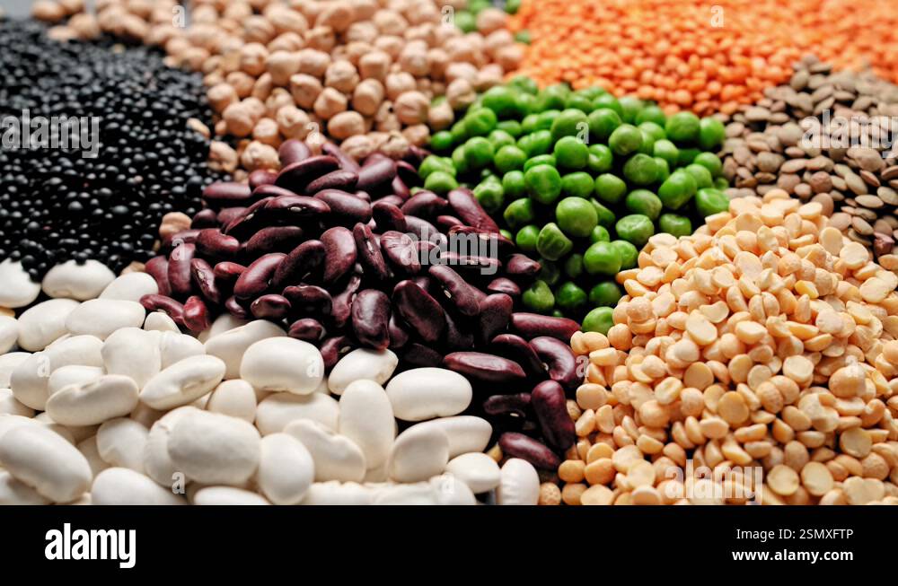 Various types of legumes, beans, lentils, chickpeas and peas. Legume ...