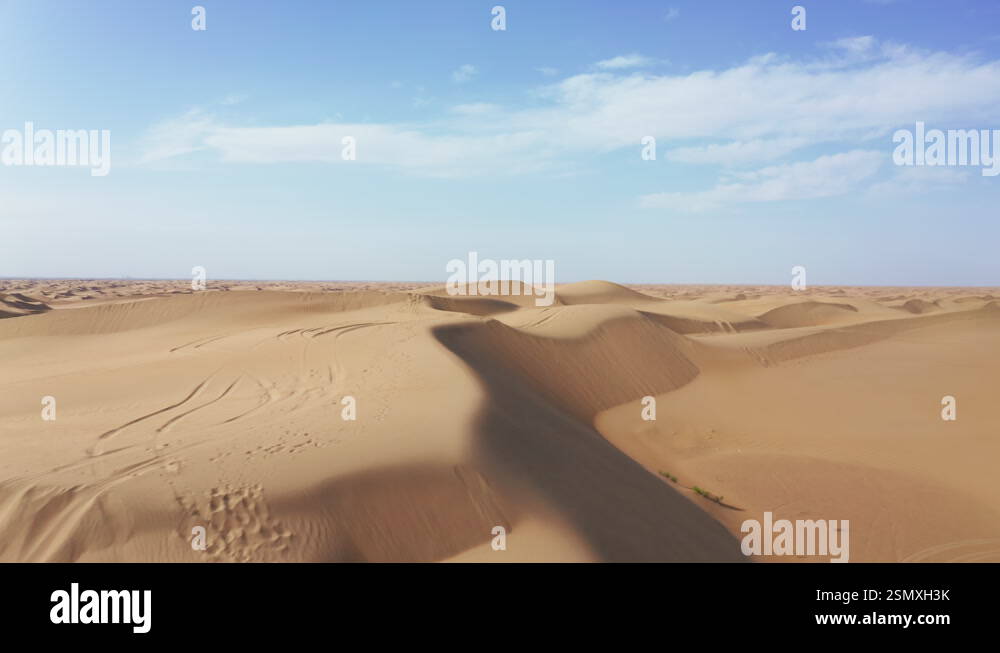 Large Sand dunes in the Gobi Desert. Vast empty desert landscape. Car ...