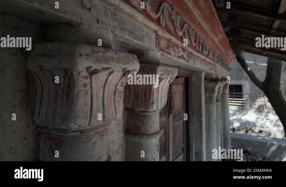 Plasterwork decorations in an old house, Rajshahi Division, Manda ...