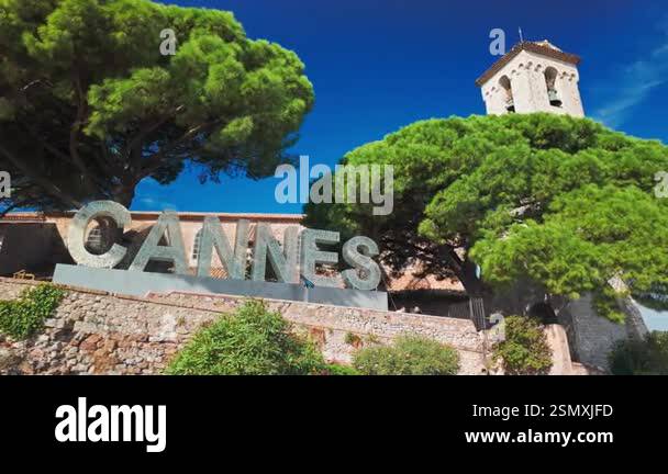 Sign of the city of Cannes, symbol of the famous resort town on French ...