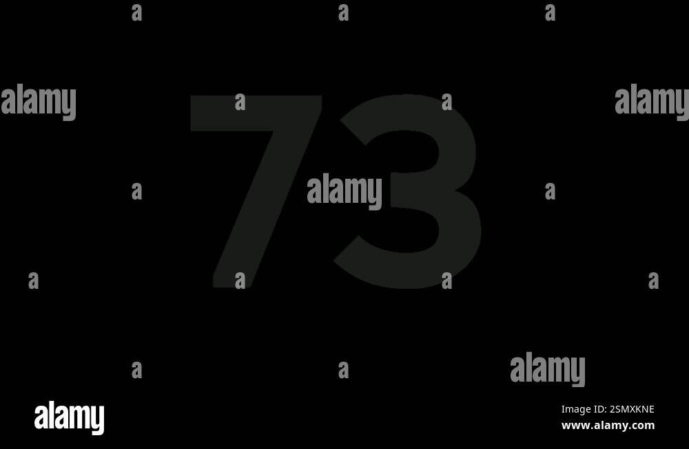 Neon number 73 seventy three sign symbol modern animation motion ...