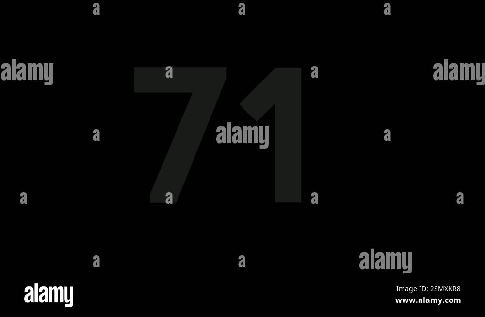 Neon number 71 seventy one sign symbol modern animation motion graphics ...