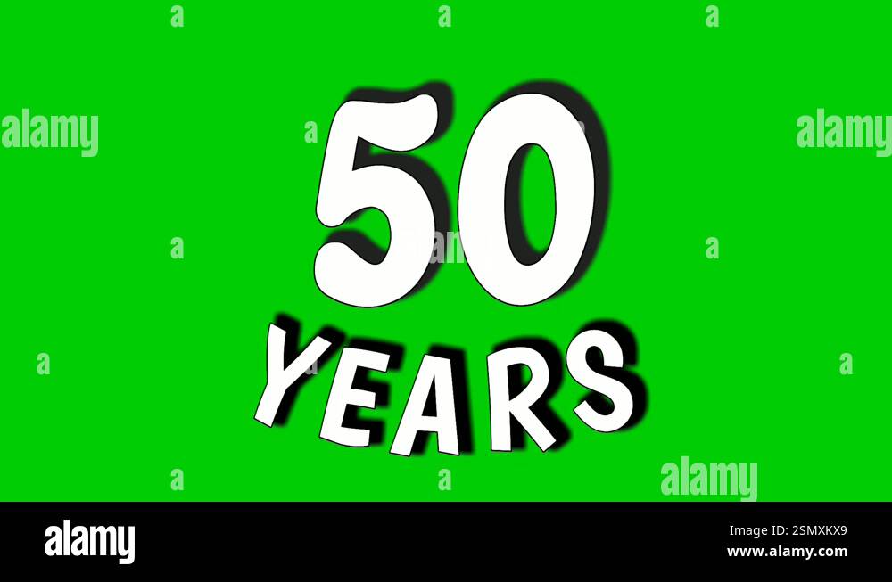 50 fifty years text animation motion graphics on green screen ...