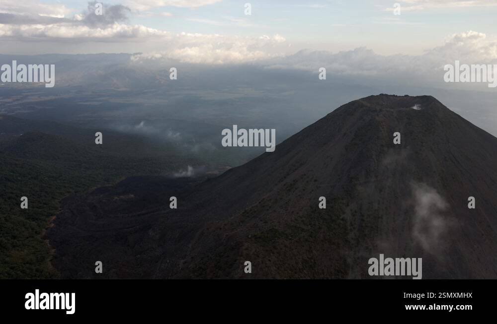 Active volcano Izalco in El Salvador, volcanic ground landscape crater ...