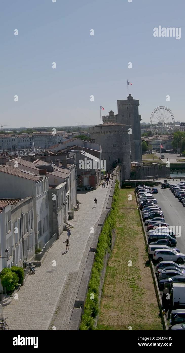 The Chain Tower and the Saint-Nicolas Tower, La Rochelle Stock Video ...