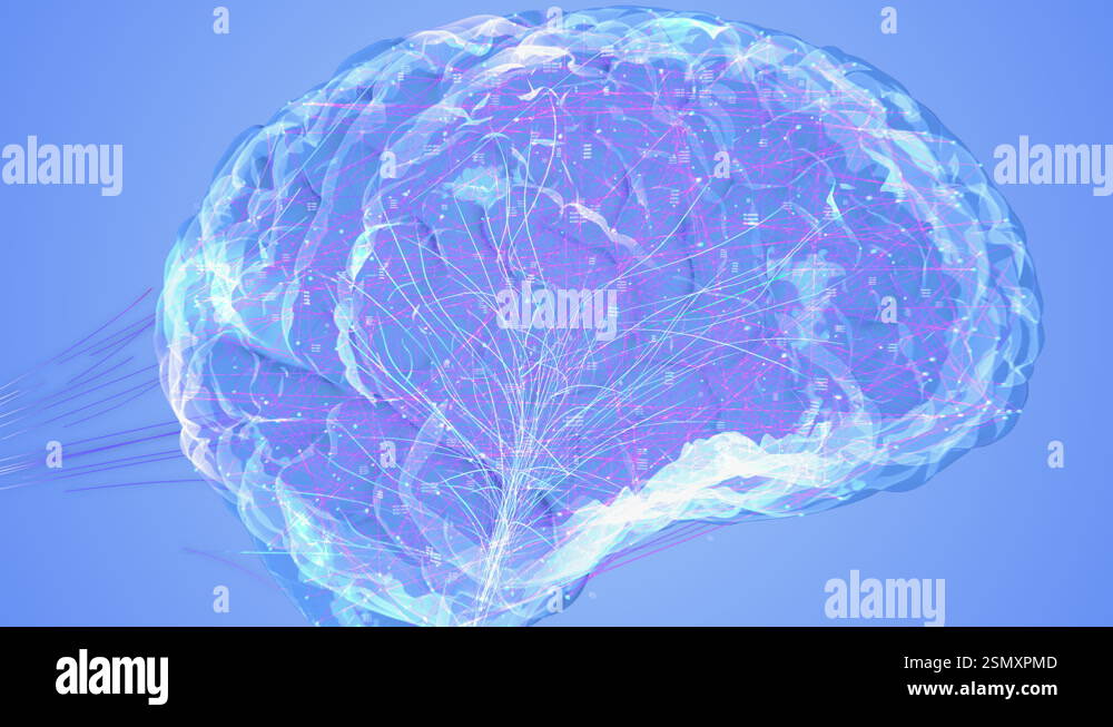 3D VFX Visualization Of AI Neural Network Inside Brain Stock Video ...