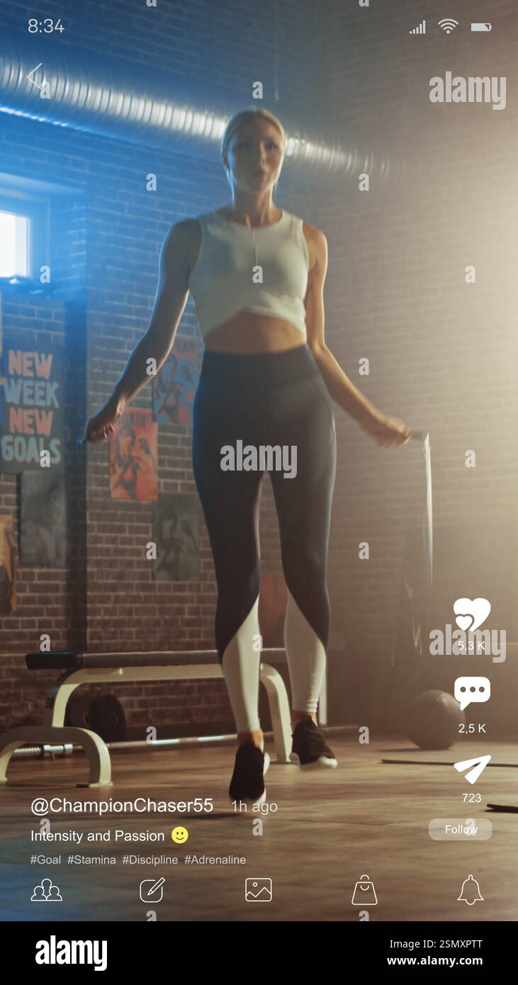 Vertical Screen Mobile Interface Of Social Media Mockup Stock Video ...