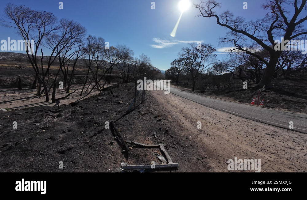 California Wildfire The Post Fire Hungry Valley Burned Dried River ...