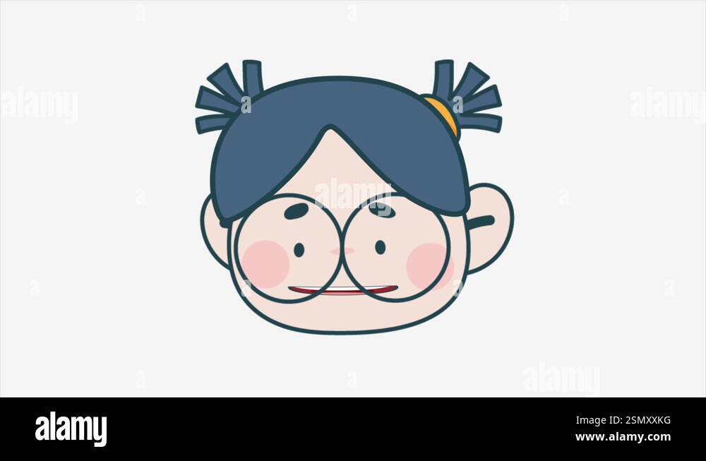 Cartoon Cute Girl Talking Animation Stock Video Footage - Alamy