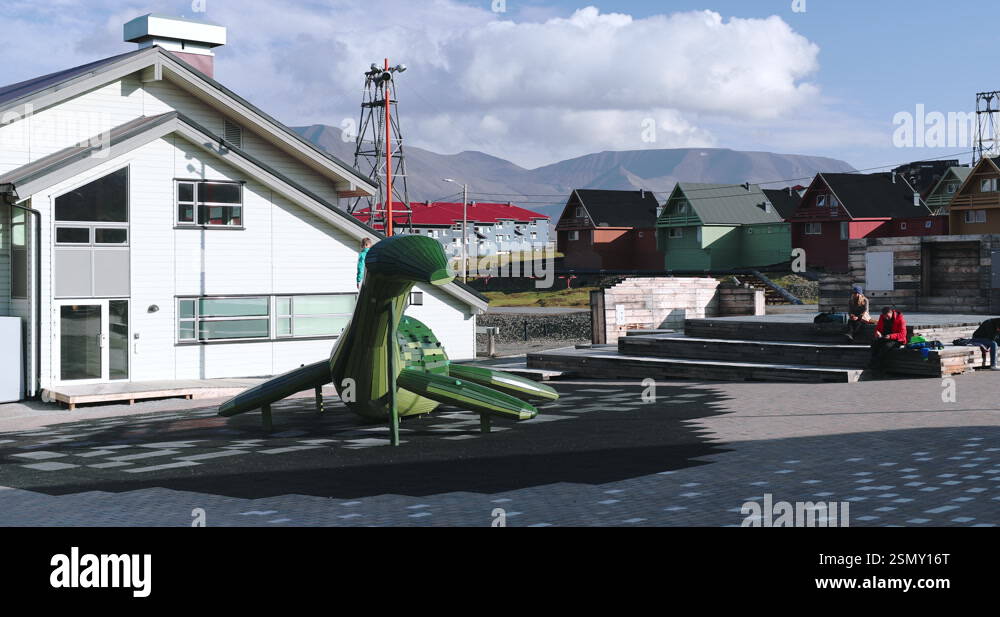 Longyearbyen, Svalbard - August 29, 2024: Central Street With Buildings ...