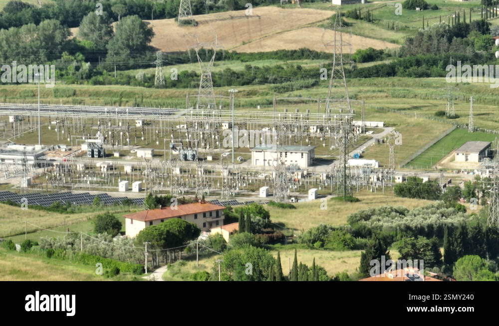 Electrical Substation And Distribution Towers On Rural Landscape In ...
