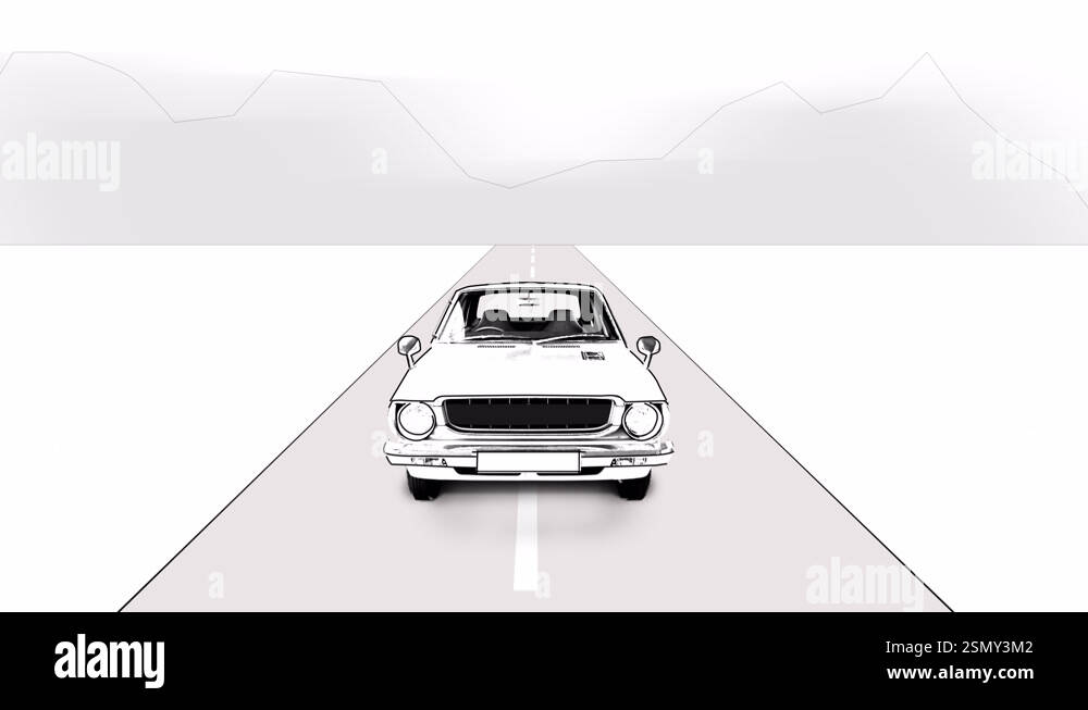 sketch of a car moving forward Stock Video Footage - Alamy
