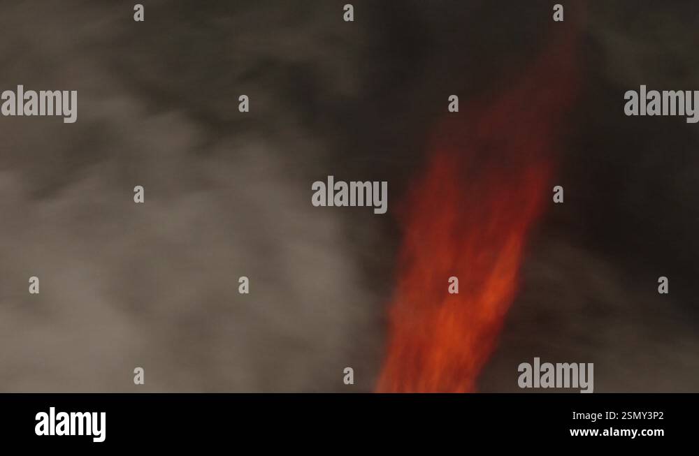A large, intense flame is visible burning within a furnace, seen ...