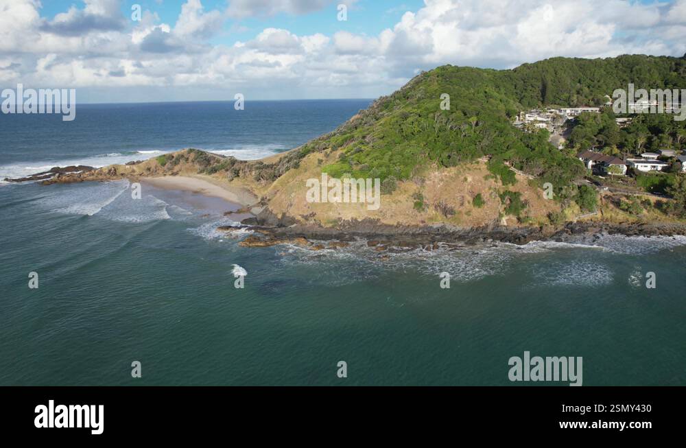 Little Wategos Beach, Byron Bay, New South Wales, Australia - Aerial ...