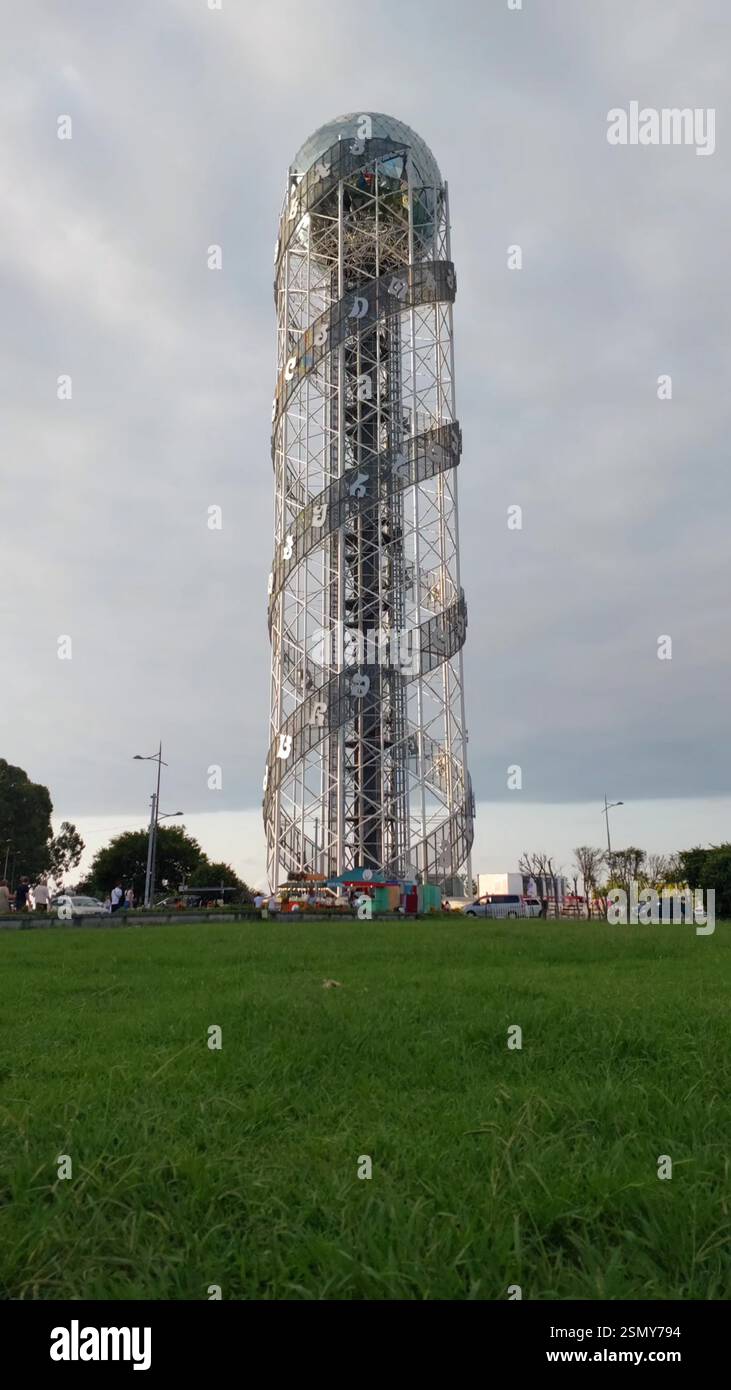 Monument to the Georgian alphabet "Alphabet Tower" or "ABC Tower Stock ...