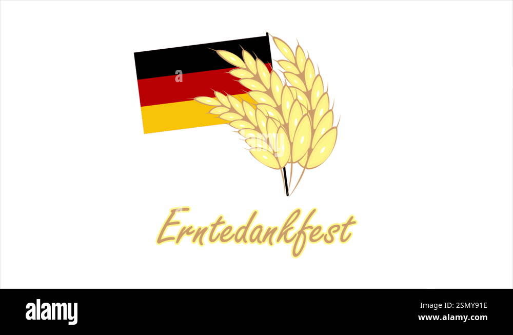Erntedankfest German Thanksgiving Ears of Wheat flag Stock Video ...