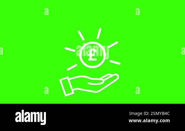 hand save money 4k green screen animated icon hand save money dollars ...