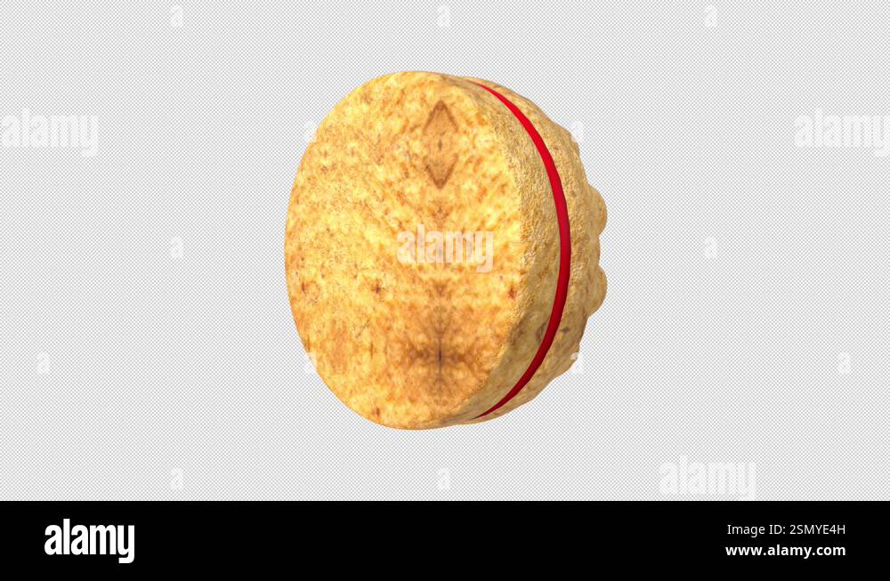 3D Cookie Rotating on a Transparent Background. Seamless Loop. Biscuit ...