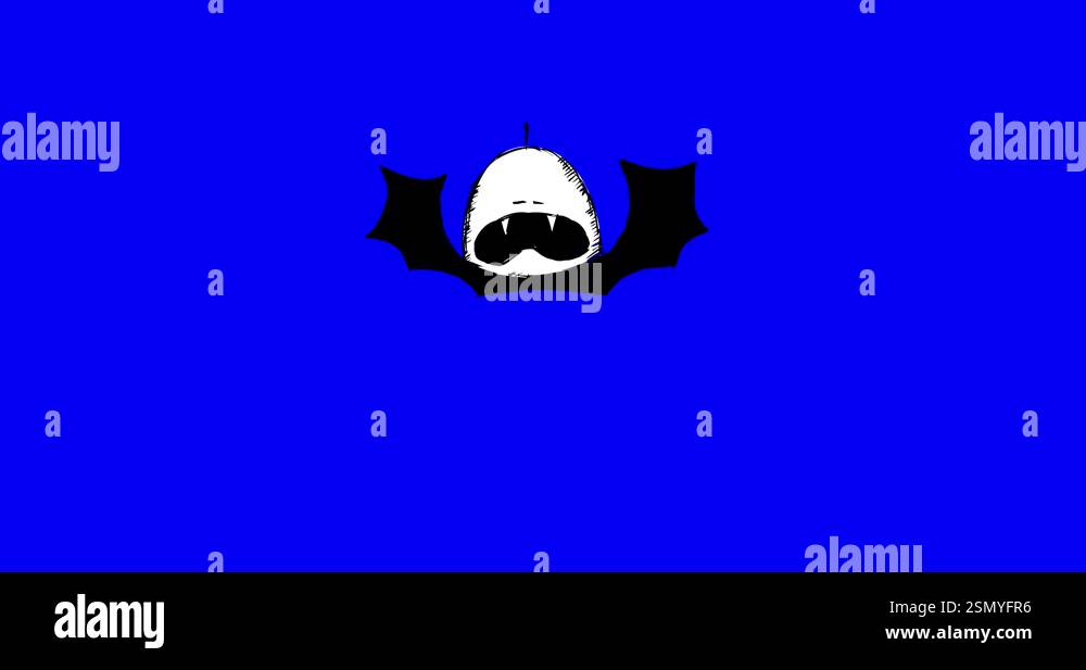 Cartoon Nosferatu blue screen isolated. Bloody Dracula bat Stock Video ...