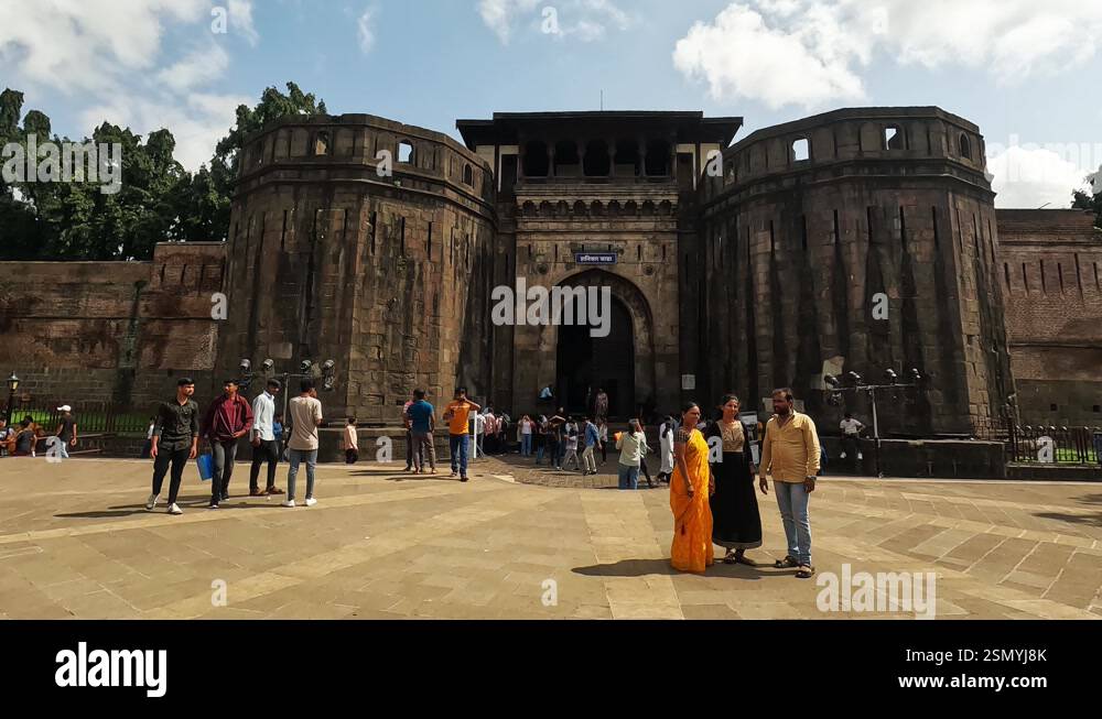 Front view of royal Shaniwar Wada situated in center of pune city Stock ...
