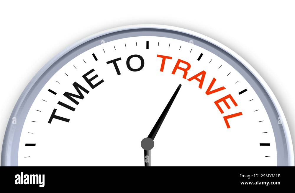 Time To Travel Word or Text on Clock Moving Fast for Time Concept Stock ...