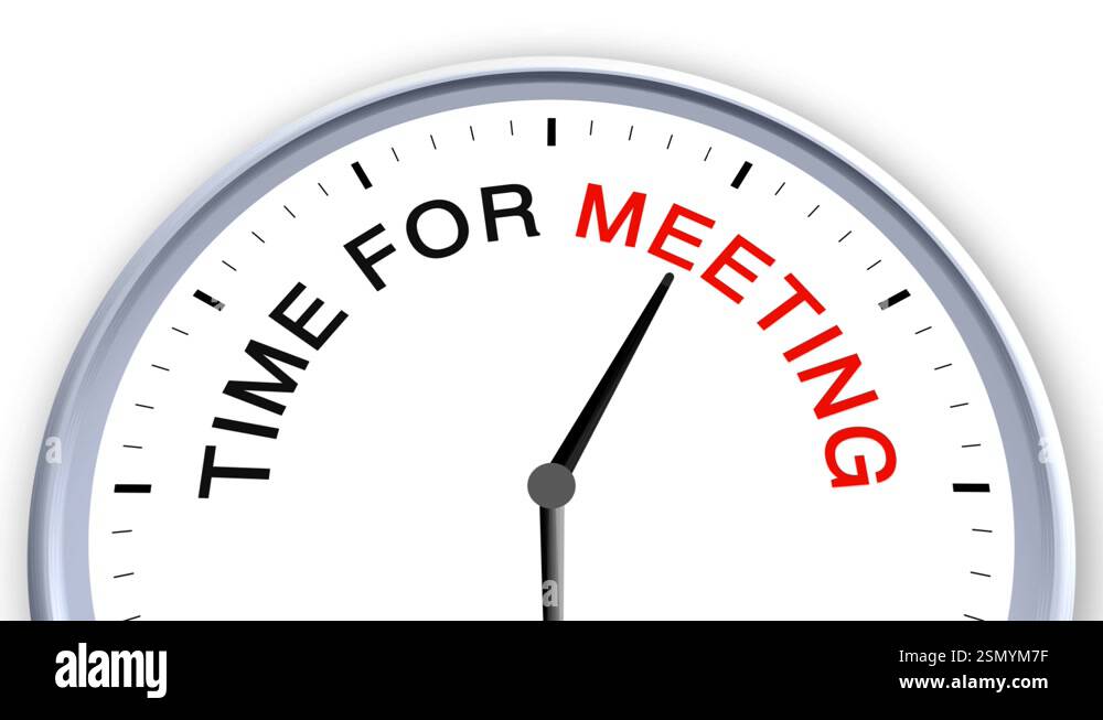 Time for Meeting Word or Text on Clock Moving Fast for Time Concept ...
