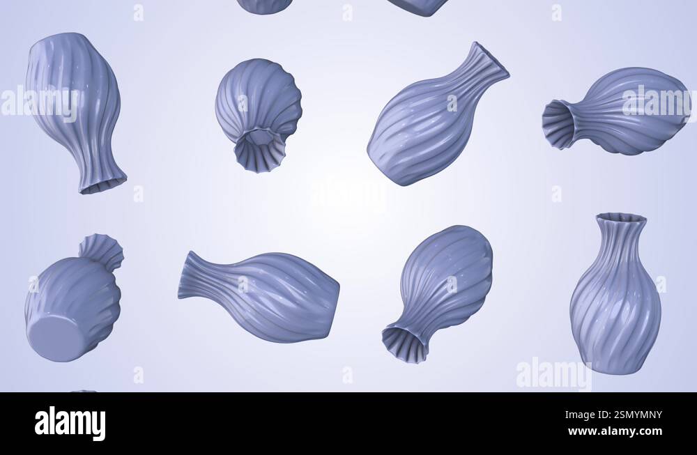 3D Vase with a Reflective Texture. 3D Vase Falling Animation. Flower ...