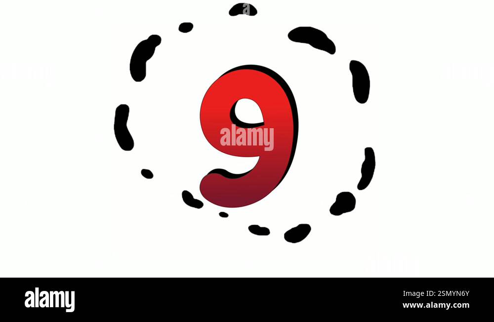 Number 9 nine symbol sign animation motion graphics icon on white Stock Video Footage - Alamy