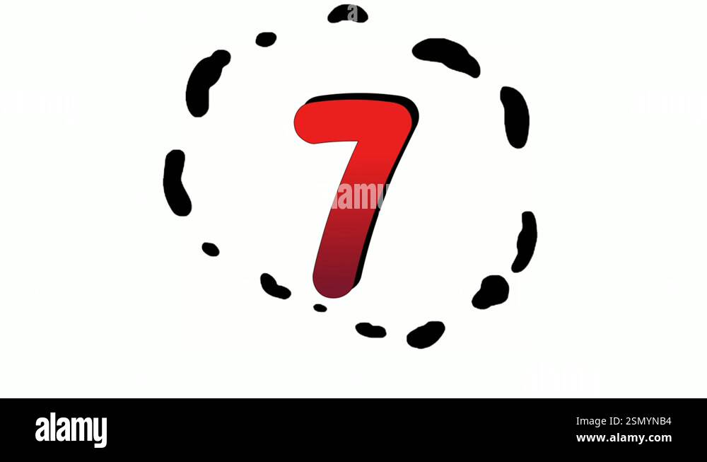 Number 7 seven symbol sign animation motion graphics icon on white ...