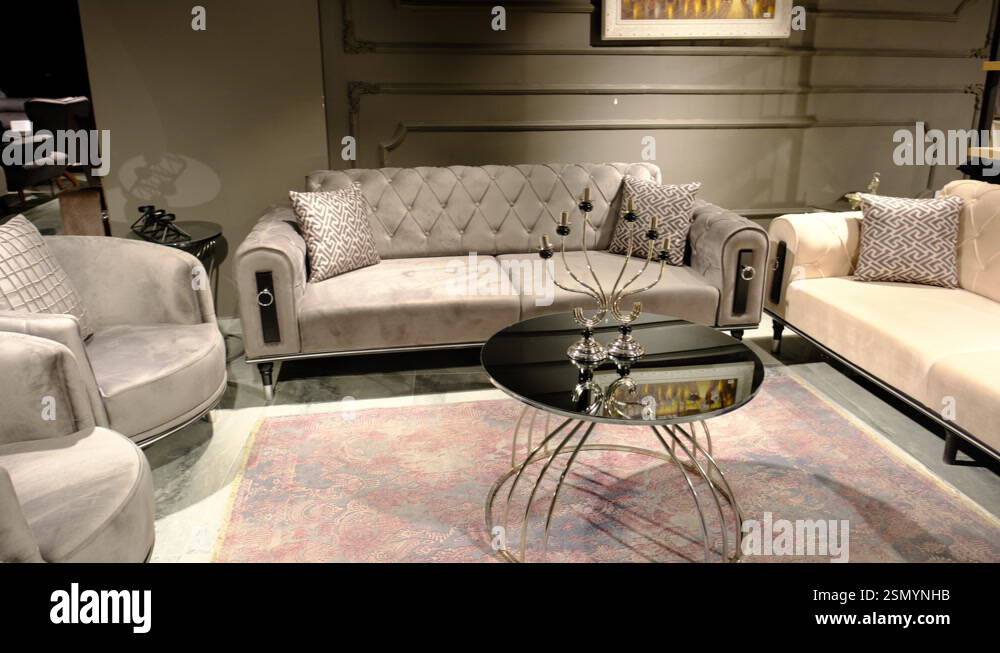 Modern Living Room Set: Comfort Meets Style Stock Video Footage - Alamy