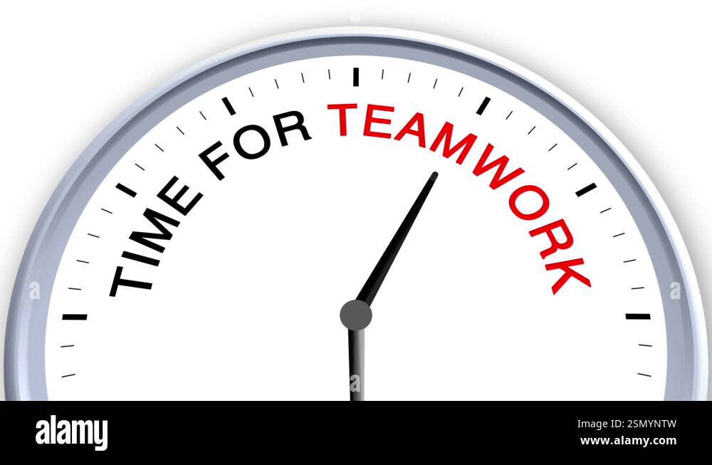 Time for Teamwork Word or Text on Clock Moving Fast for Time Concept ...
