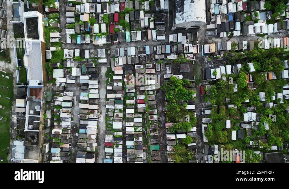 Bird's Eye View Over Public Cemetery In Virac, Catanduanes, Philippines ...