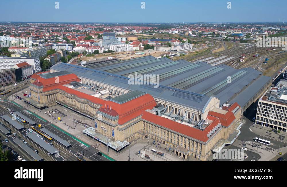europe largest terminus central station in Leipzig showing trams and ...