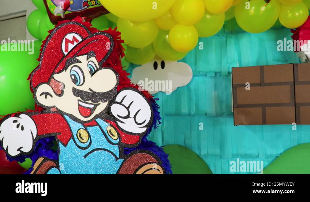 Ciudad de Mexico, Mexico - 04/30/2023: Mario Bros-themed decoration ...