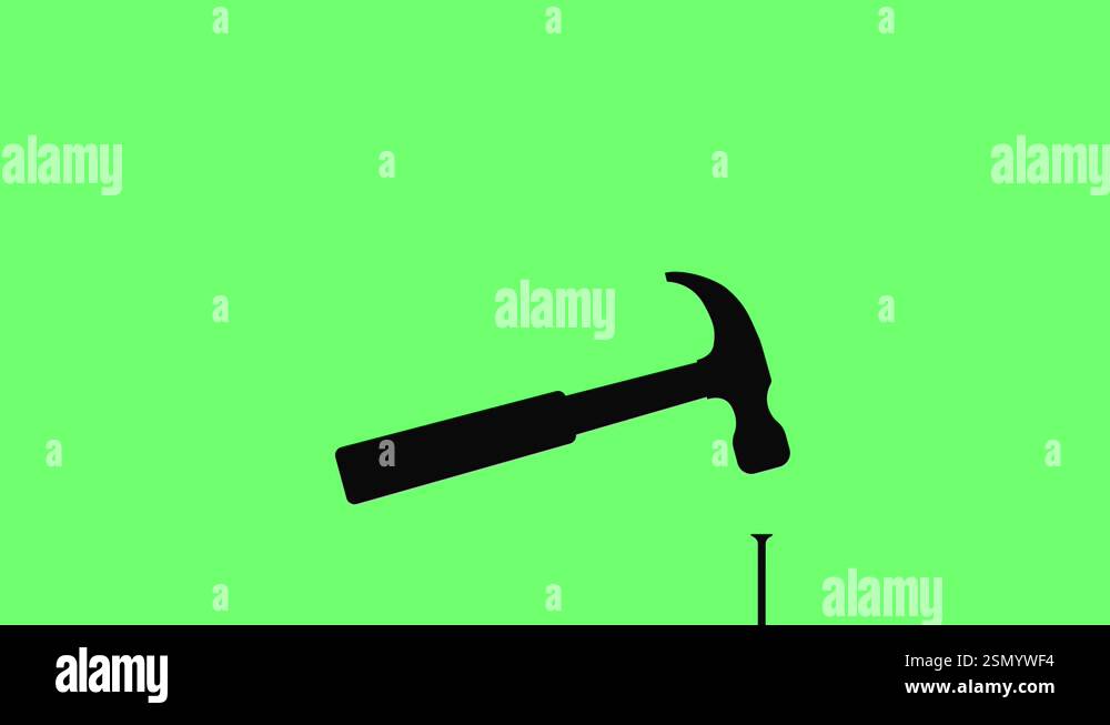 Hammer moving, work animation. Motion graphic design. 4k Stock Video ...