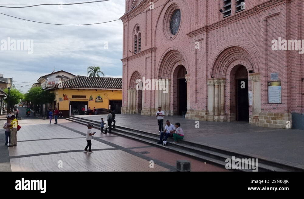 Colombia, Guadalajara de Buga, staircase and entrance to the Lord of ...
