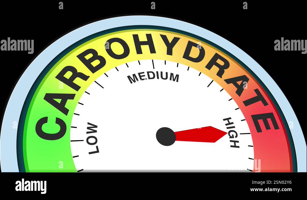 Carbohydrate Level Text or Word Low and Medium to High Meter Concept ...