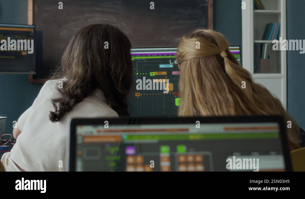 Multiethnic Gen Z Female Students Studying Software in Programming ...