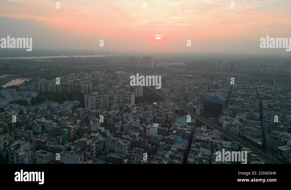 beautiful sunset in noida sector 15 done moving front view in delhi in ...