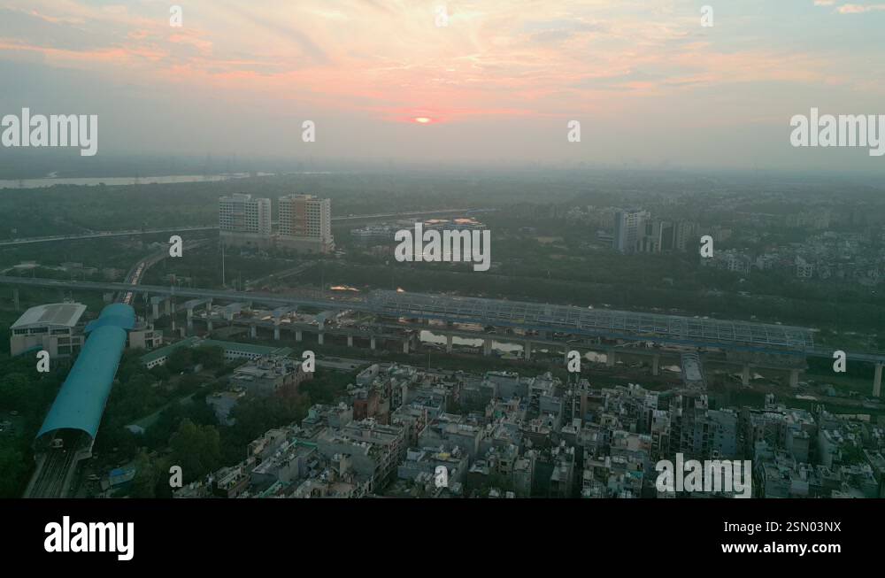 beautiful sunset in noida sector 15 done moving front view delhi in ...