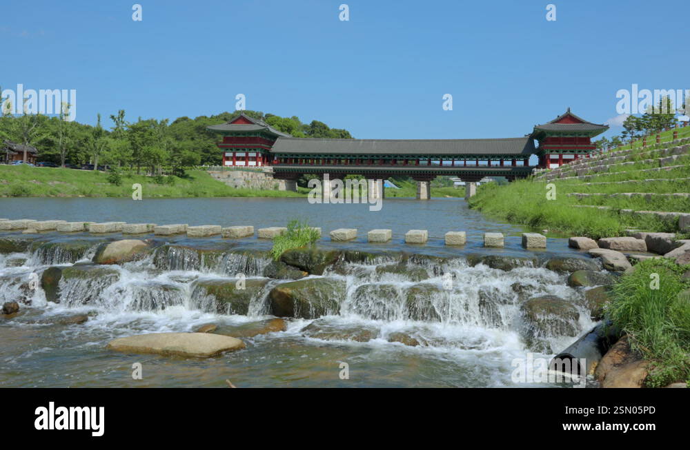 Woljeonggyo Bridge and Namcheon Stream Daytime in Gyeongju, South Korea ...