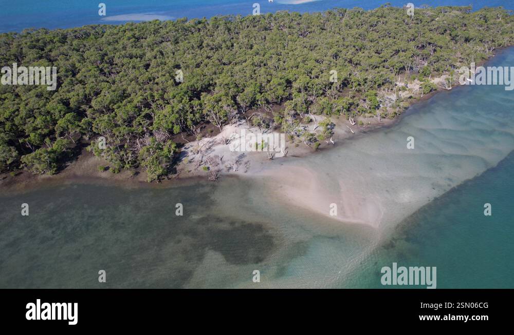 Crab Island In Runaway Bay, QLD, Australia At Daytime - Aerial Shot ...