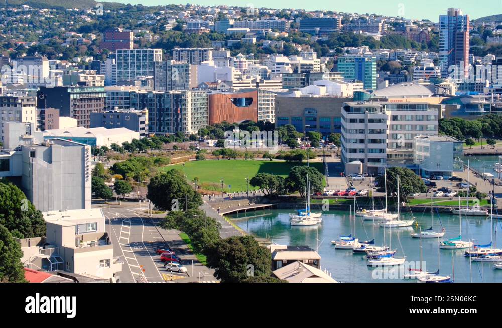Wellington, New Zealand - 08/19/2024: Scenic urban view of Wellington ...