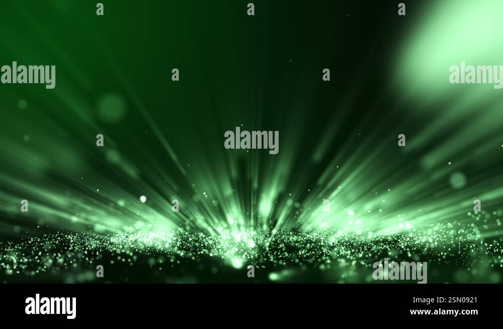 Glitter light green particles stage and light shine abstract background ...