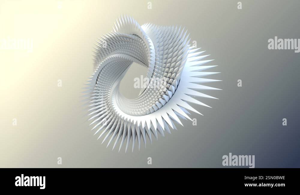 Loop animation of a white figure in the shape of a Moebius ring. 3d ...