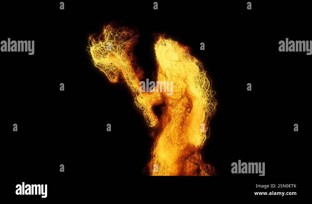 3d Animation of a fire spirit warrior, combat scene Stock Video Footage ...