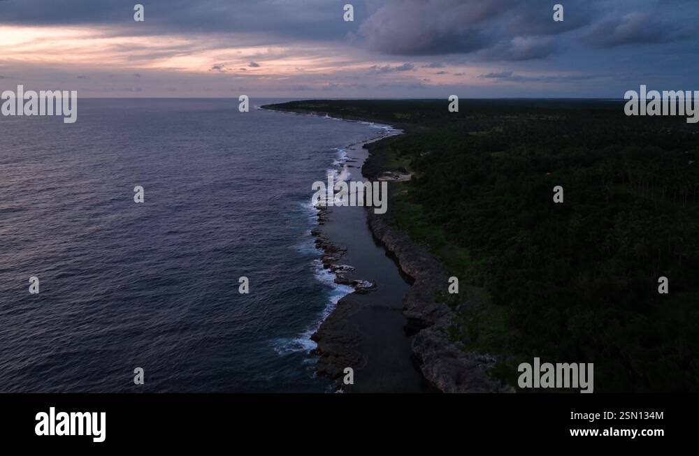 Aerial view of tropical island and reef, Tonga Stock Video Footage - Alamy