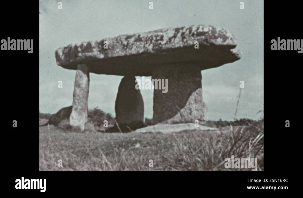 1960s: Stone tombs built of stones in upright and covered positions ...